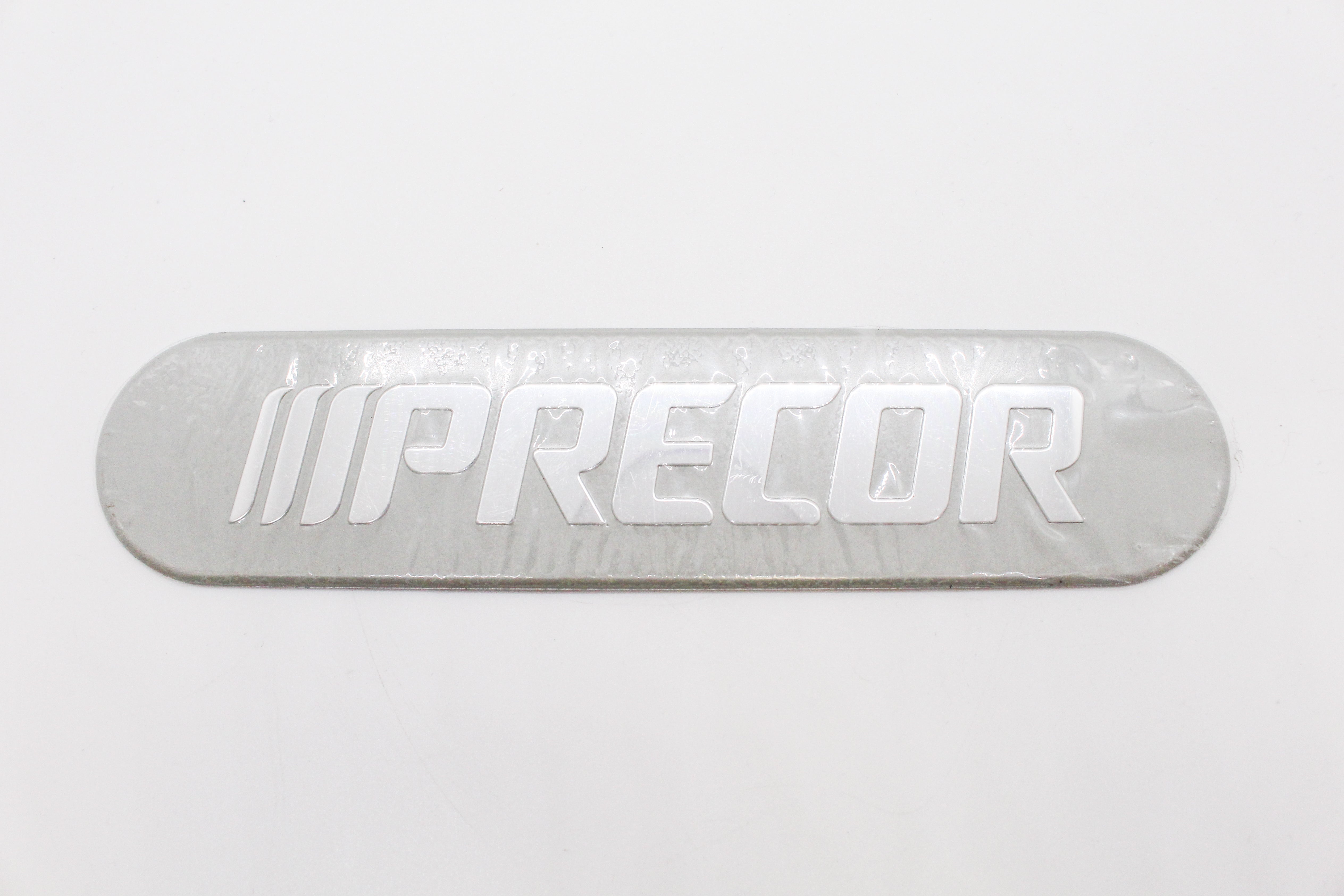 ALUMINUM SILVER HOOD LABEL - FOR PRECOR TREADMILL & ELLIPTICAL
