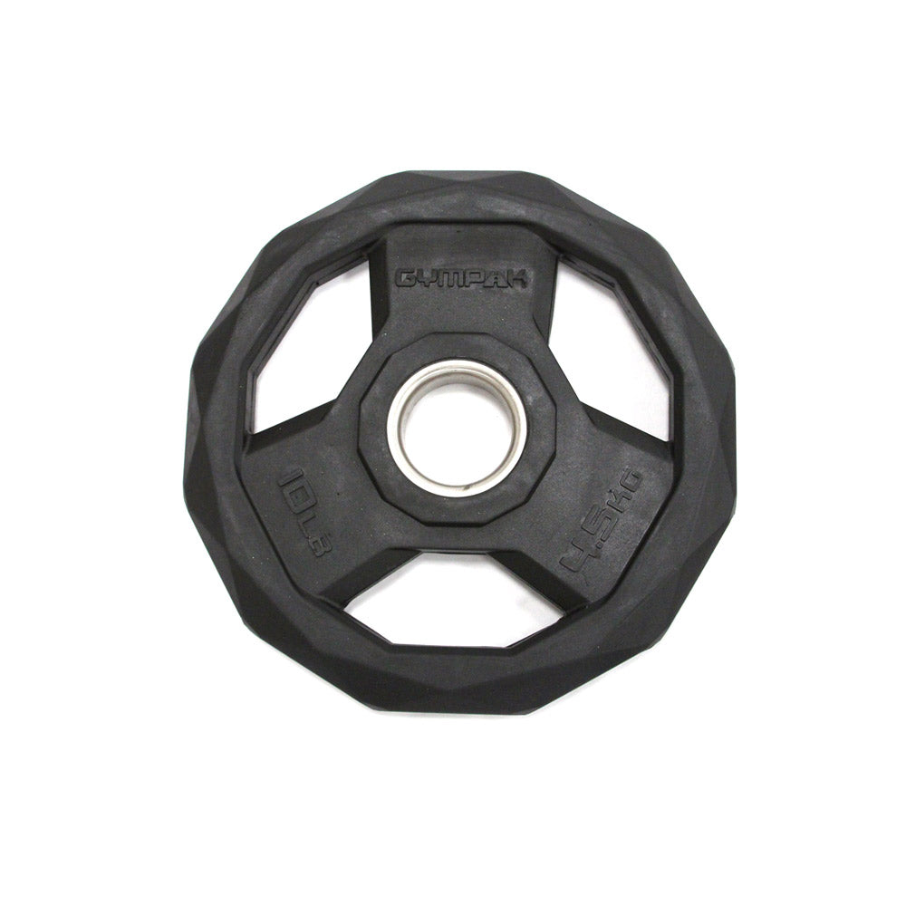Black Rubberized Olympic Grip Plate - 10 LB