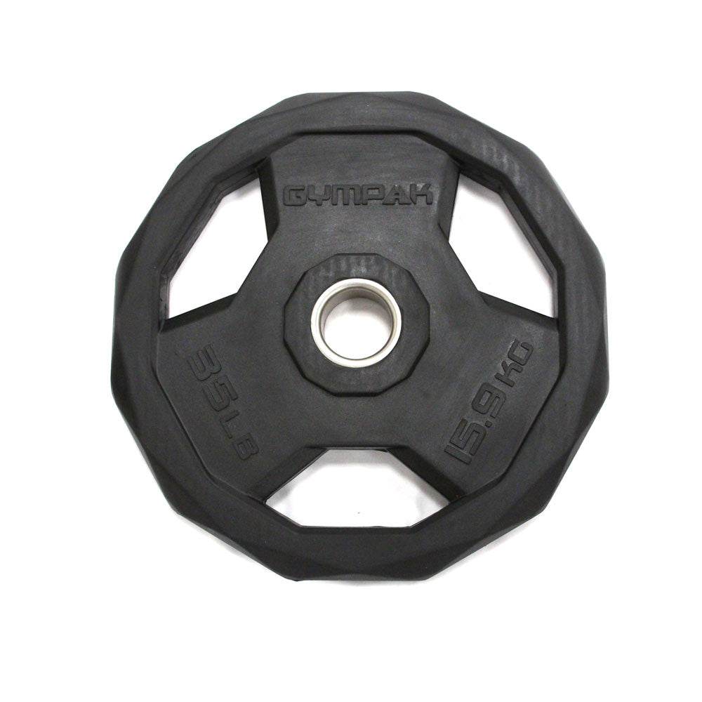 Black Rubberized Olympic Grip Plate - 35 LB